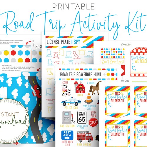 Printable Travel Games Road Trip Activities for Kids - Etsy