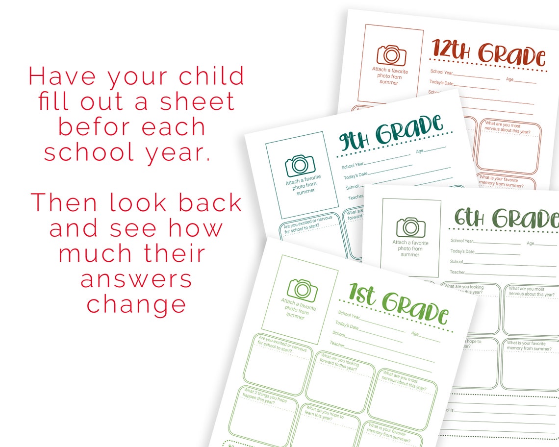 Kid's Memory Journal School Memory Book First Day of - Etsy