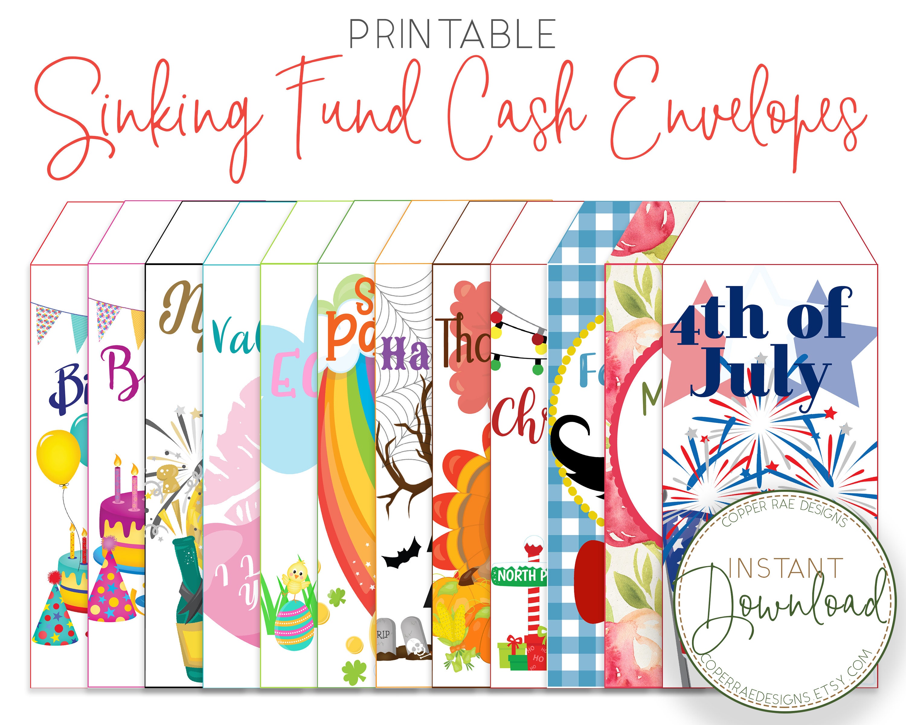 Cash Envelopes Set of 12 Sinking Fund Envelopes Zero Based Budget ...