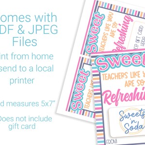 Printable Teacher Thank You Card Swig Gift Card Holder - Etsy