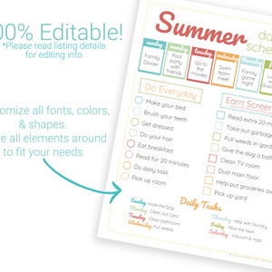 Summer Daily Schedule - Screen Time Rules - Screen Time Checklist ...