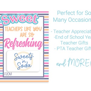 Printable Teacher Thank You Card Swig Gift Card Holder - Etsy