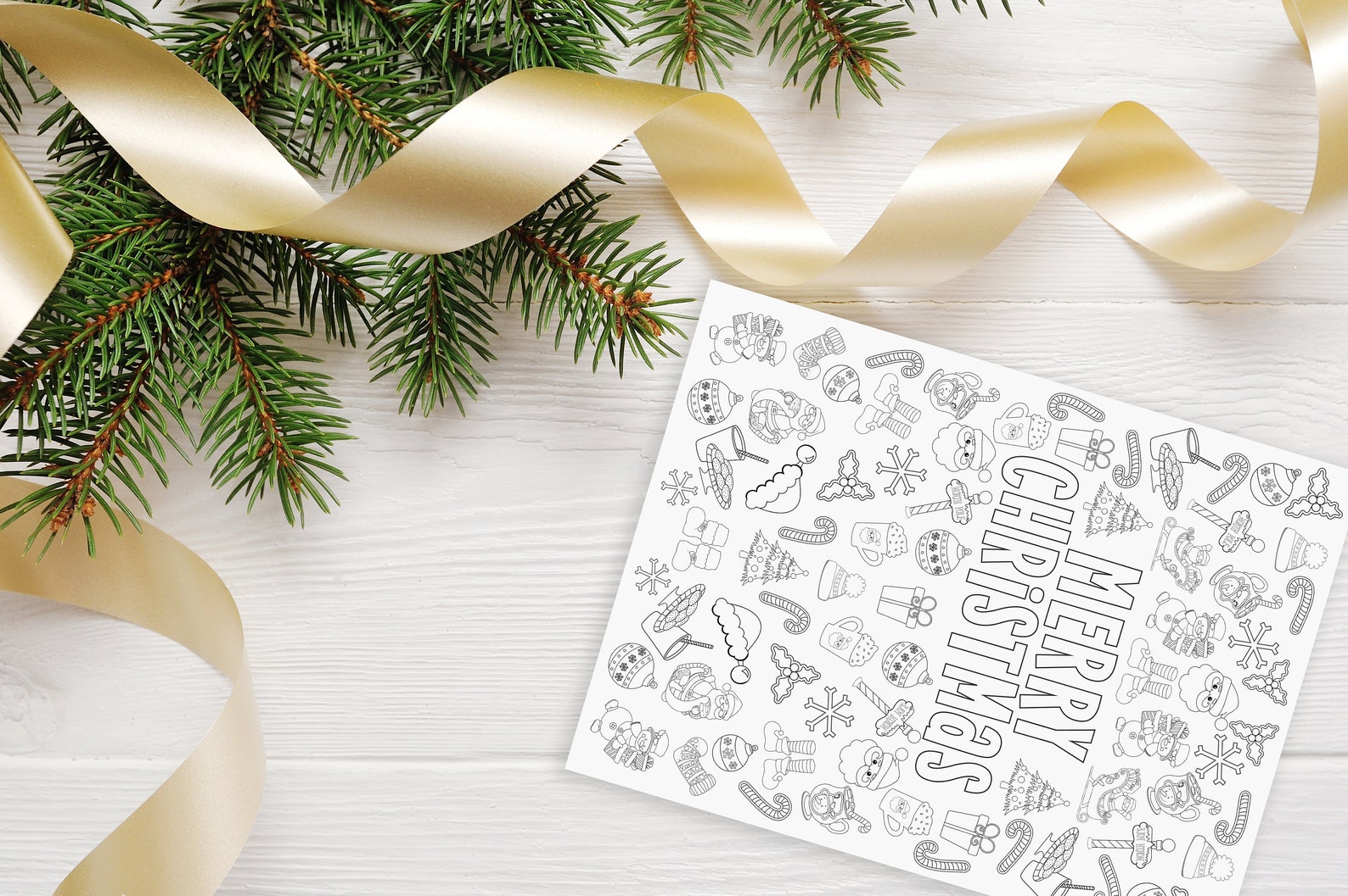 Printable Christmas Coloring Poster Printable Holiday | Etsy