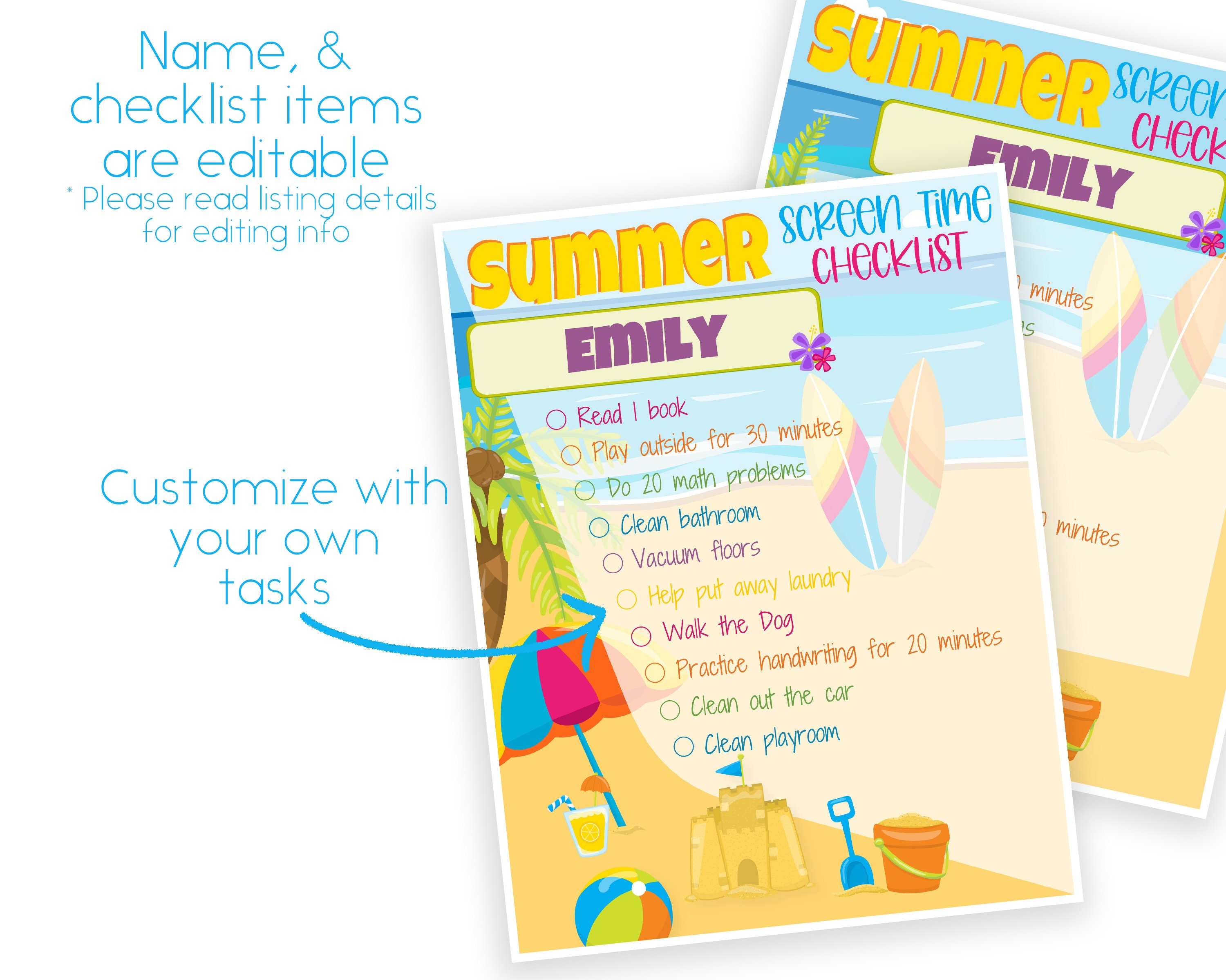Summer Screen Time Checklist - Screen Time Rules - Summer Screen Time ...