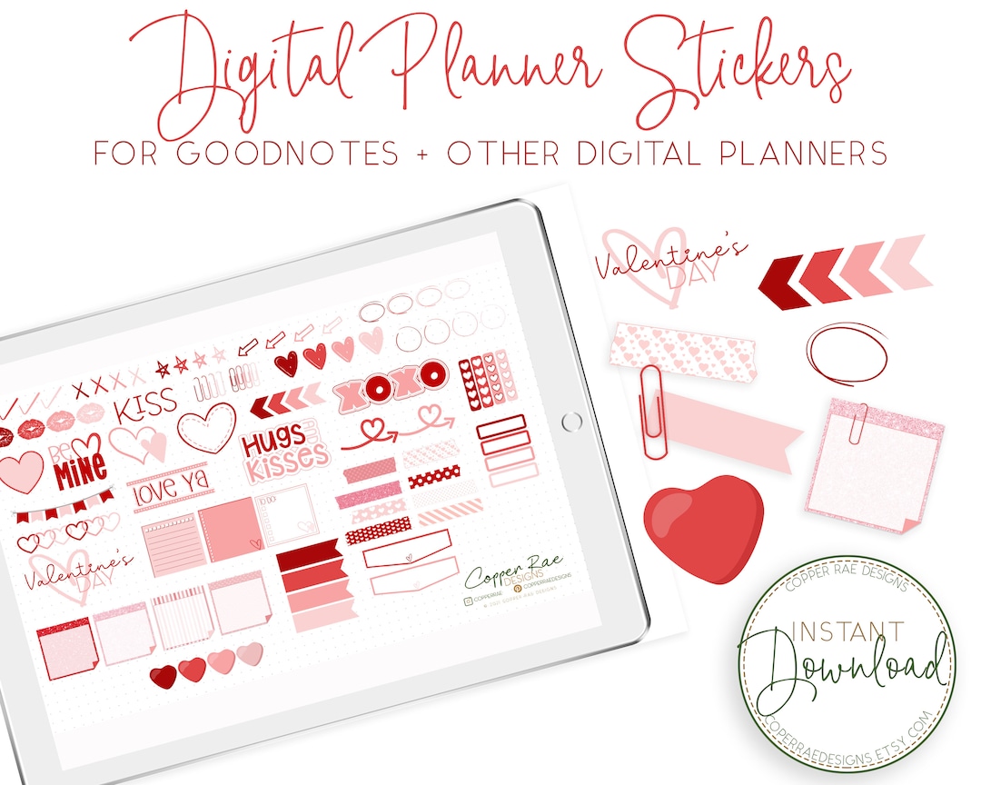 Goodnotes Stickers Kit, Digital Stickers, Goodnotes Planner, Valentines ...