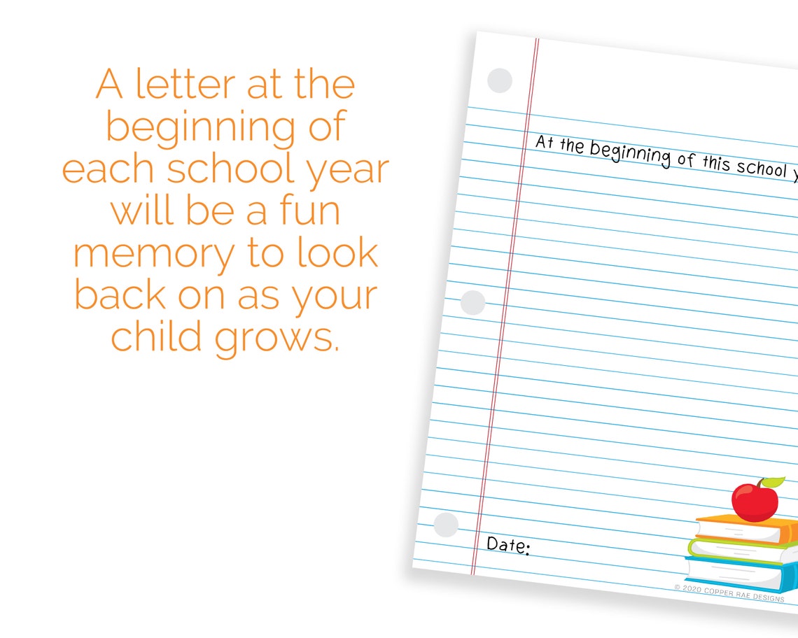 First Day of School Letter Parent to Child Letter Letter | Etsy