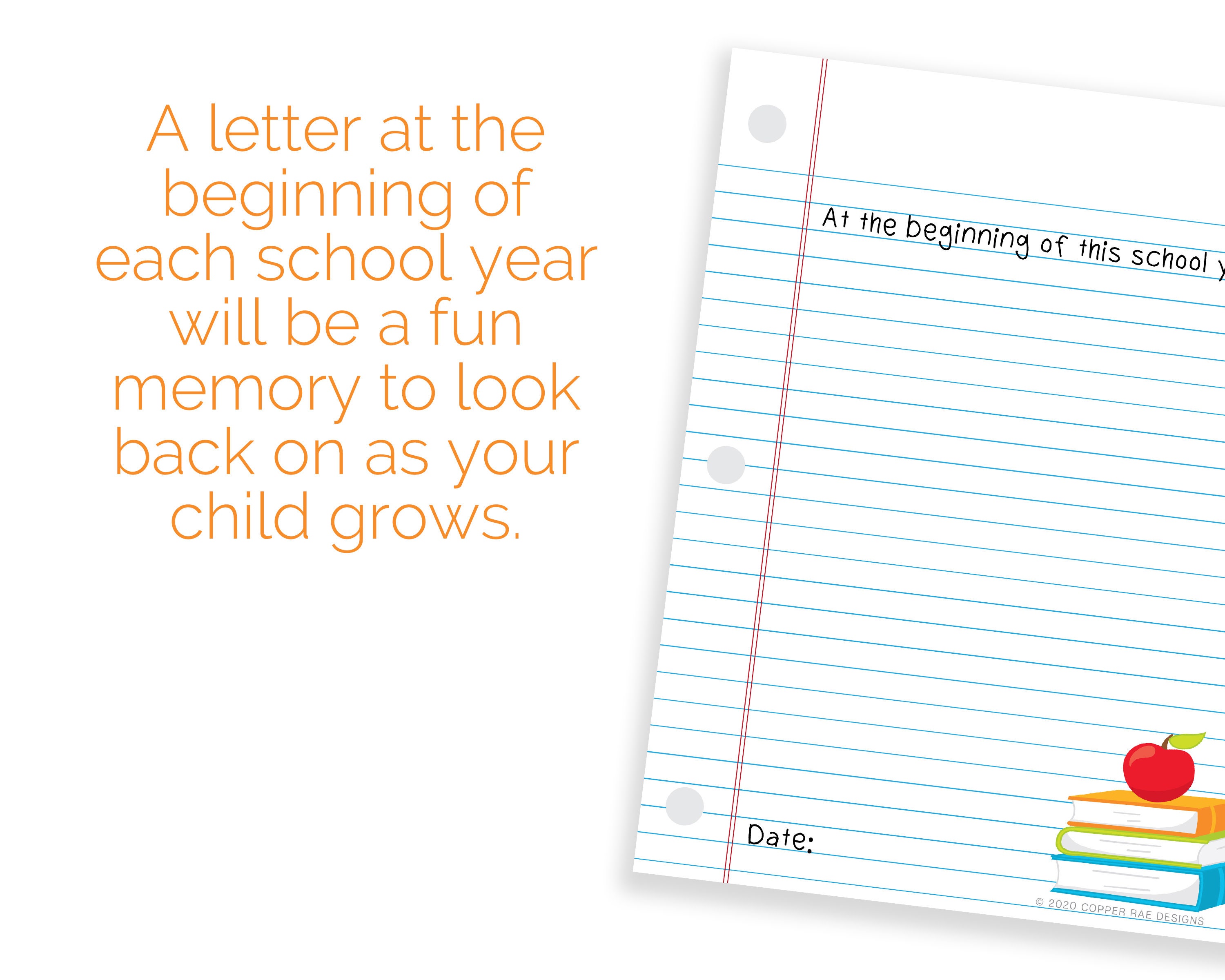 First Day of School Letter Parent to Child Letter Letter | Etsy