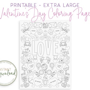 Printable Valentine's Day Coloring Poster - Kid's Coloring Page ...