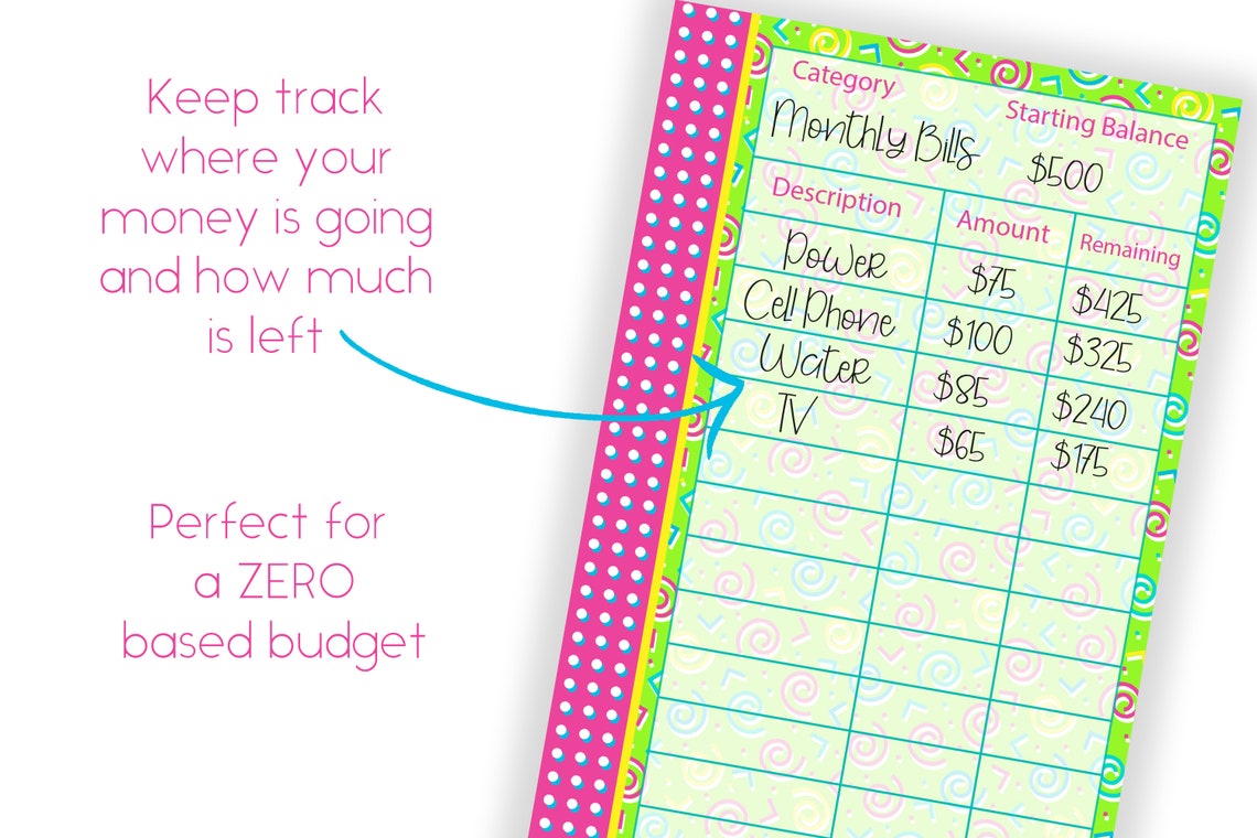 Printable Budget Tracker - Cashless Envelope System - Expense Tracker ...