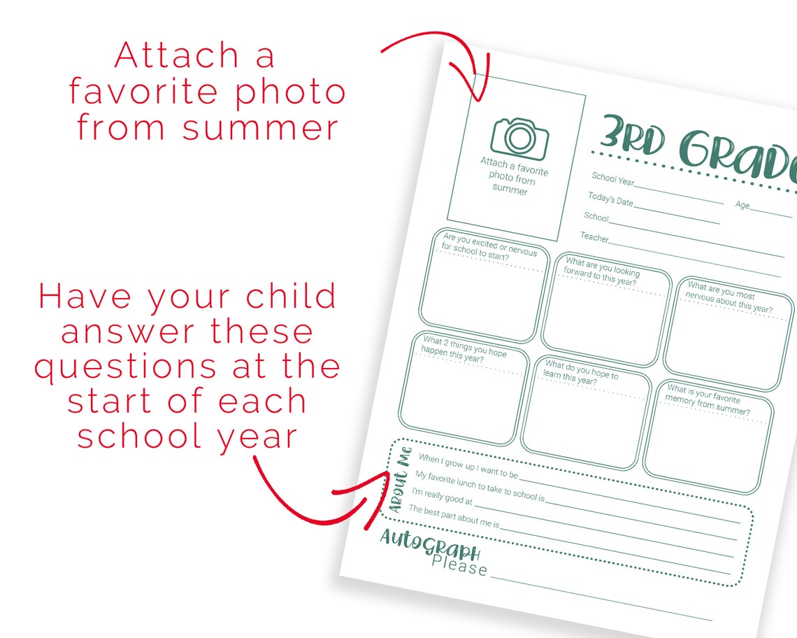 Kid's Memory Journal School Memory Book First Day of - Etsy