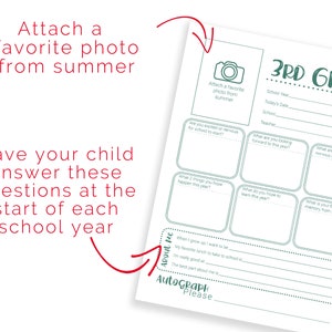 Kid's Memory Journal - School Memory Book - First Day of School ...