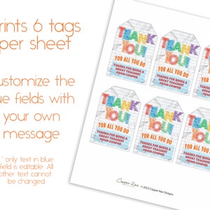 Printable Teacher Appreciation Tag, Teacher Gift Tag, PTA Gift Tag ...