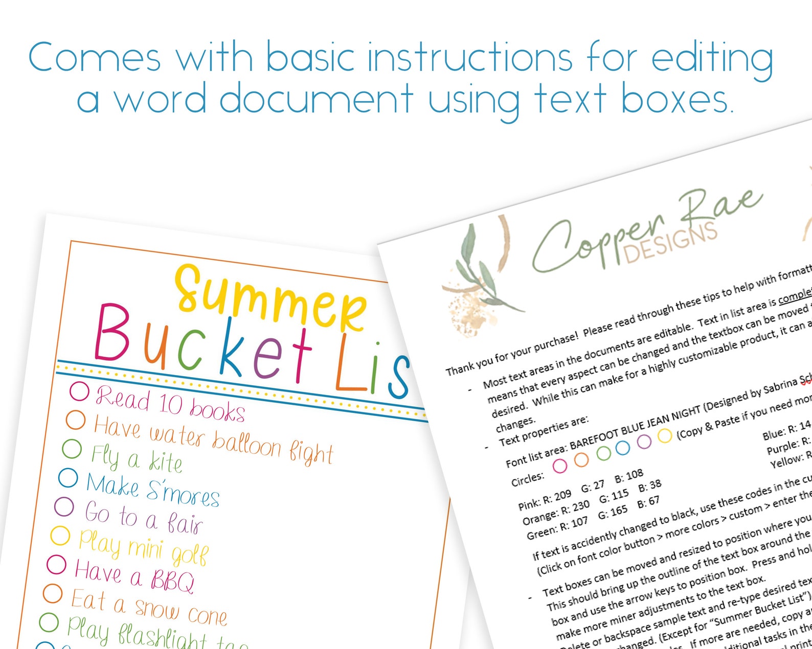 Customizable Summer Bucket List Summer Activities Printable - Etsy