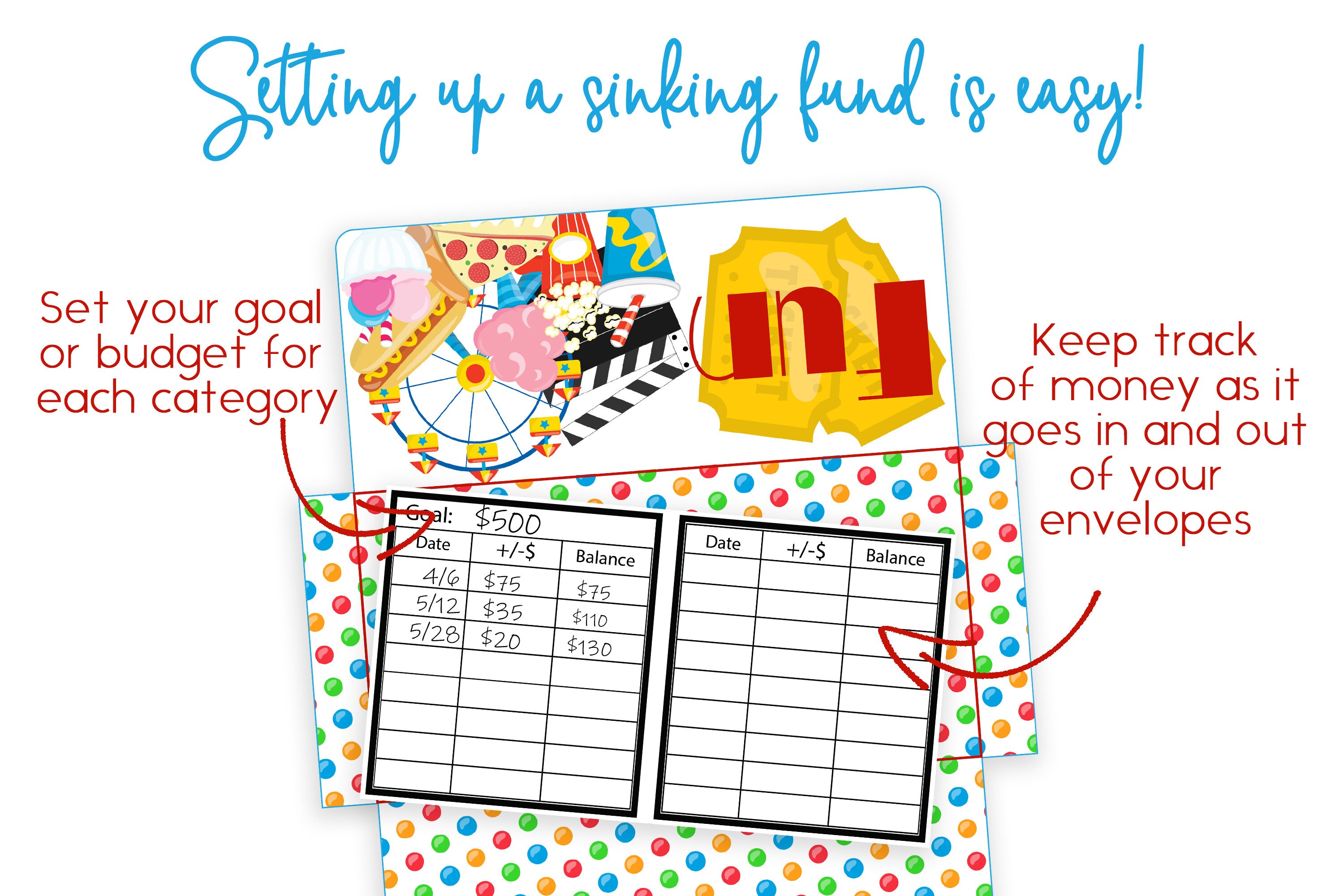 Printable Sinking Fund Envelopes, Cash Envelope System, Monthly Budget ...