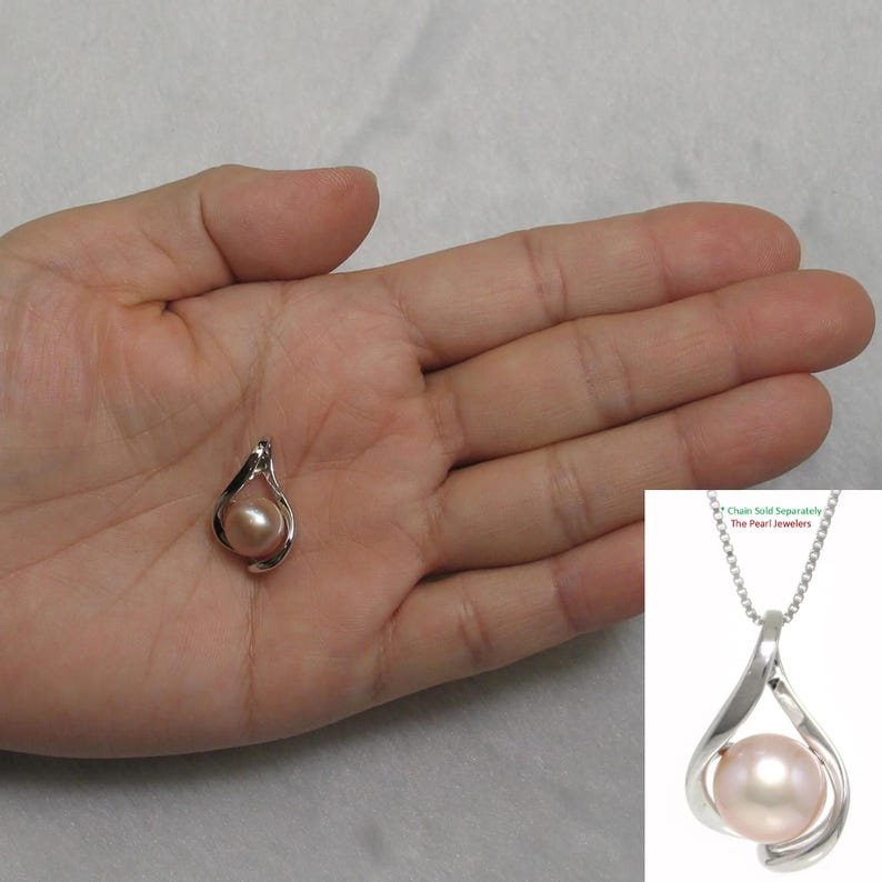 Sterling Silver 925 Pink Pearl Pendant - Etsy