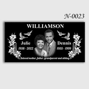 12x24x0.45 Human Headstone, Granite Headstone for 3 Persons, Diamond ...