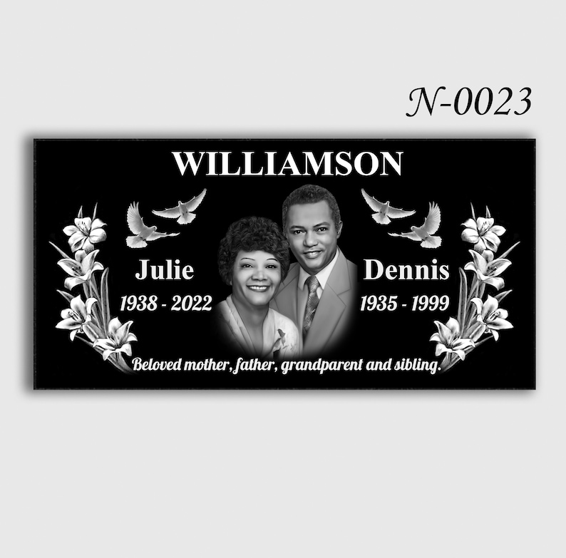 12x24x0.45 Human Headstone, Granite Headstone for 3 Persons, Diamond ...