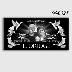 12x24x3 Inch Human Headstone, Tombstone, Grave Marker, Black Granite ...