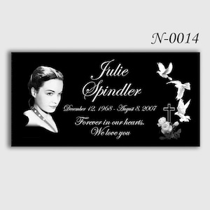 Flat Headstone Grave Marker Black Granite Diamond Engraved - Etsy Canada