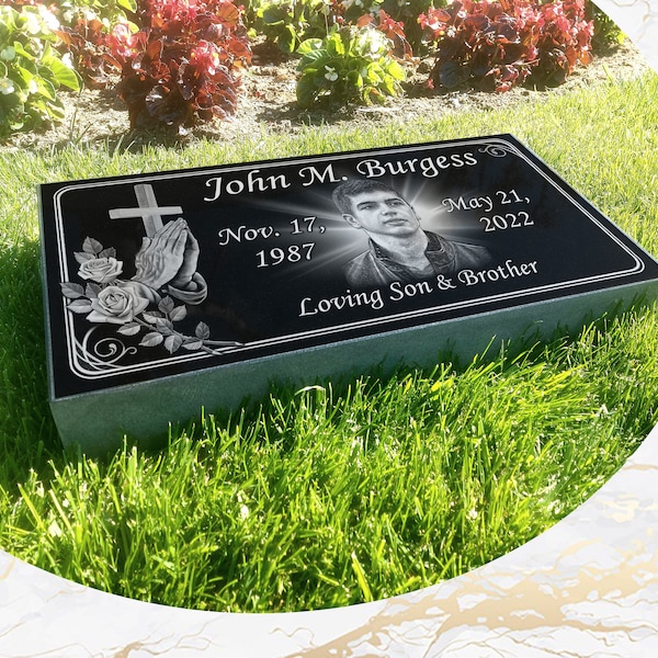 Flat Granite Grave Marker - Etsy