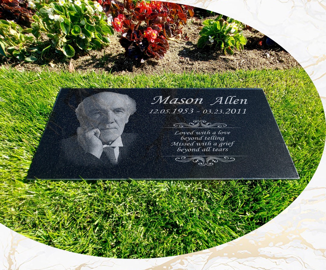 12x24x0.75 Human Headstone, Tombstone on the Grave Marker Granite ...