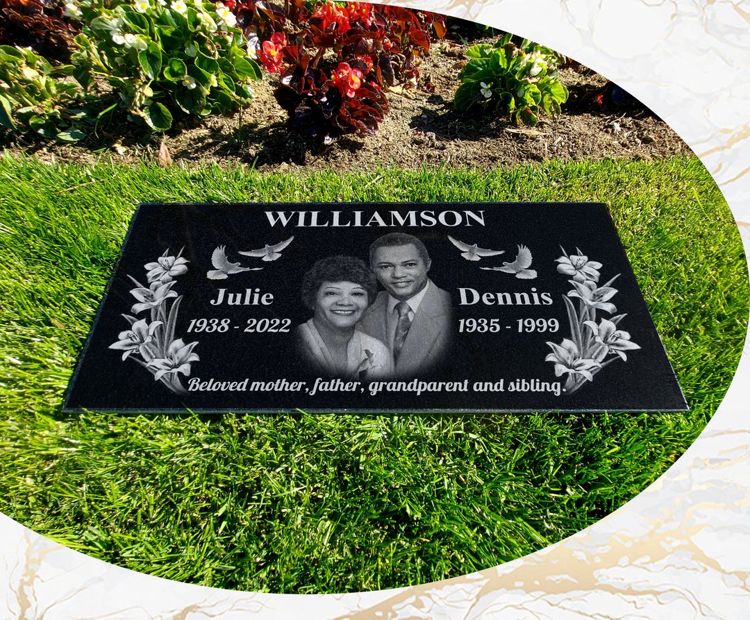 12x24x0.45 Human Headstone, Granite Headstone for 3 Persons, Diamond ...