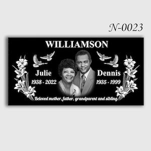 Flat Headstone Grave Marker Black Granite Diamond Engraved - Etsy Canada