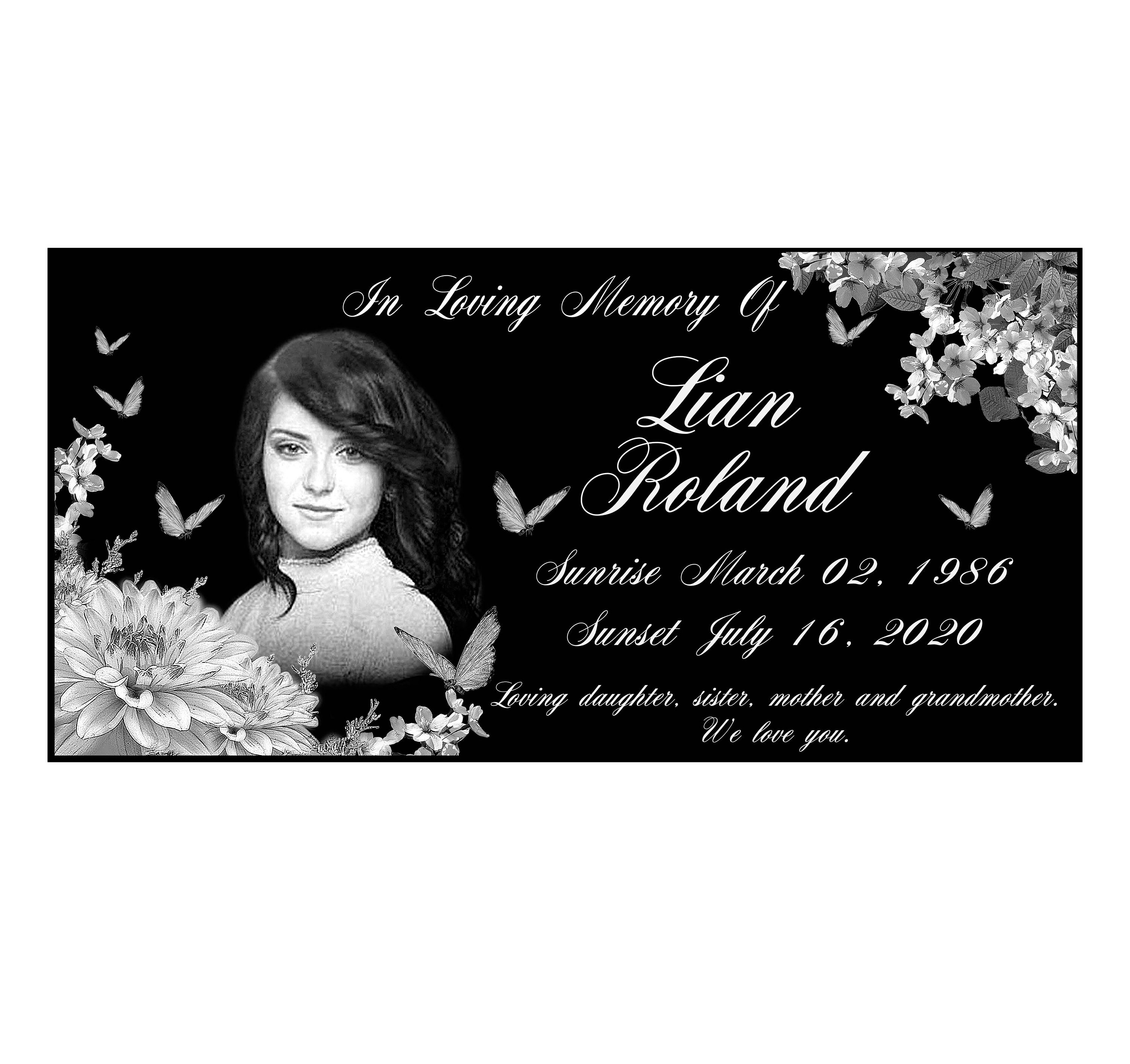 12x24 Human Headstone, Tombstone on the Grave Marker Granite, People ...