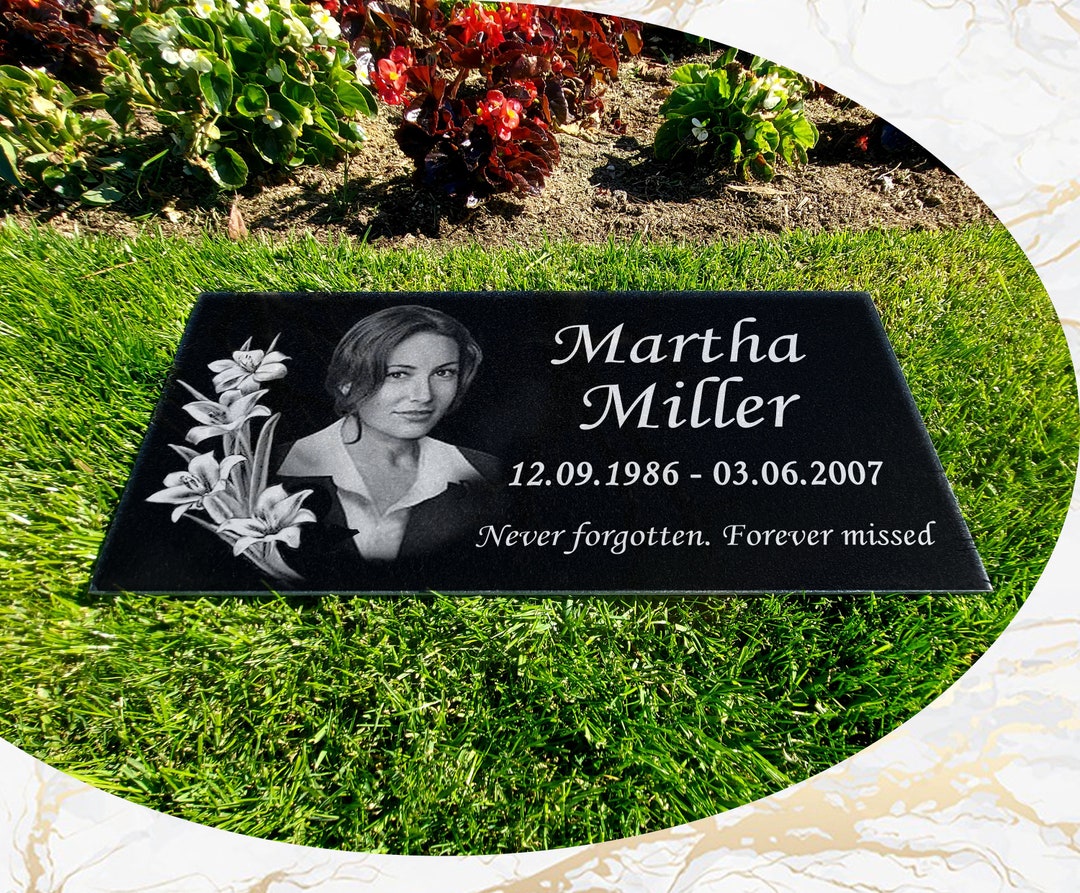 12x24x0.75 Human Headstone, Tombstone on the Grave Marker Granite ...