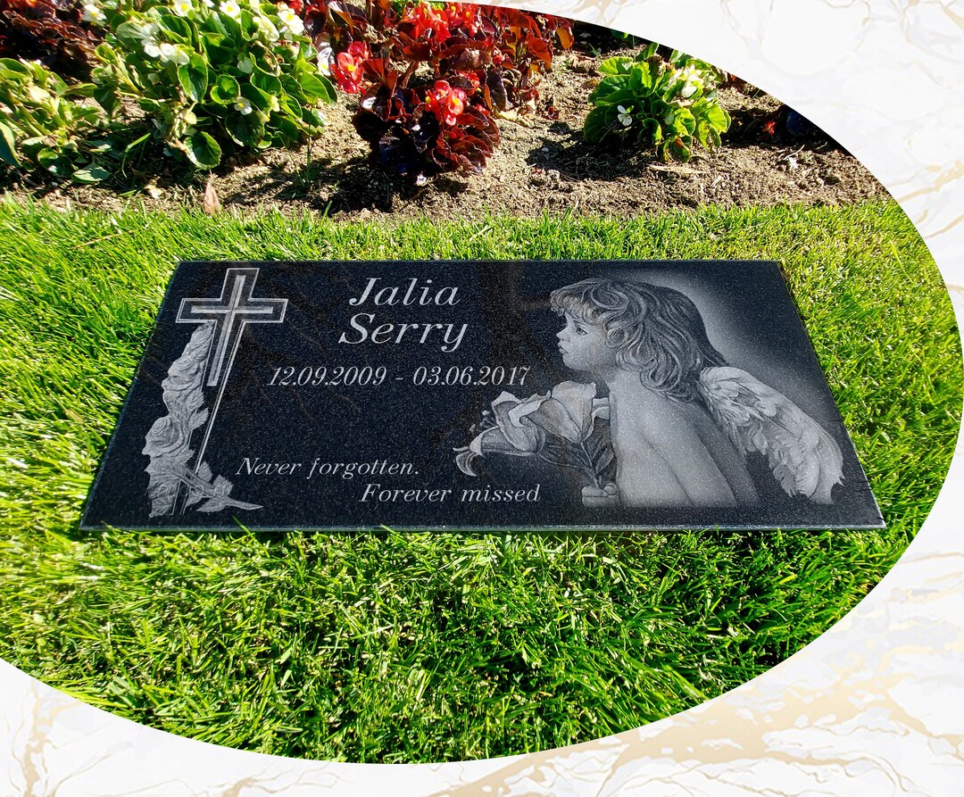 12x24x0.75 Human Headstone, Tombstone on the Grave Marker Granite ...