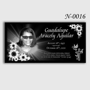 Flat Headstone Grave Marker Black Granite Diamond Engraved - Etsy Canada