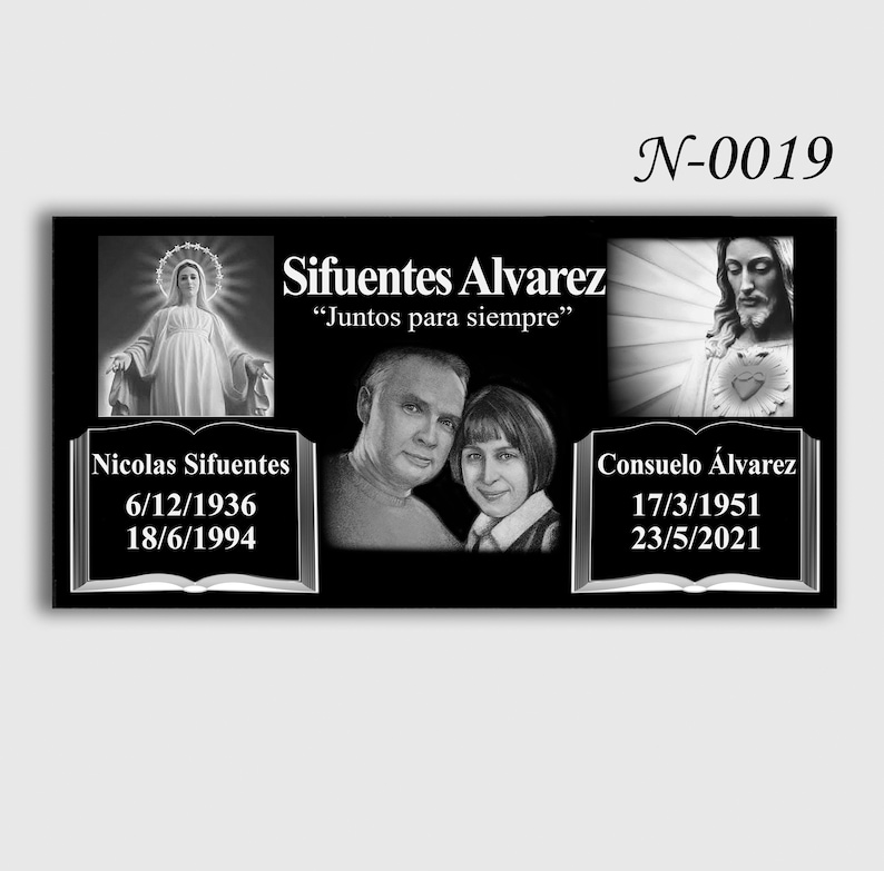 12x24x0.45 Human Headstone, Granite Headstone for 3 Persons, Diamond ...
