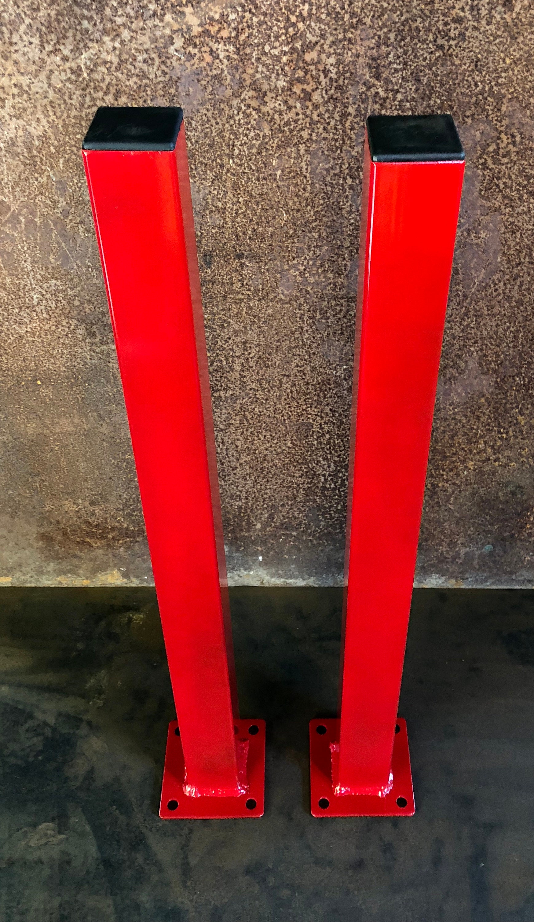 Metal Table Legs 2x2 Single Post Red set of 4 | Etsy
