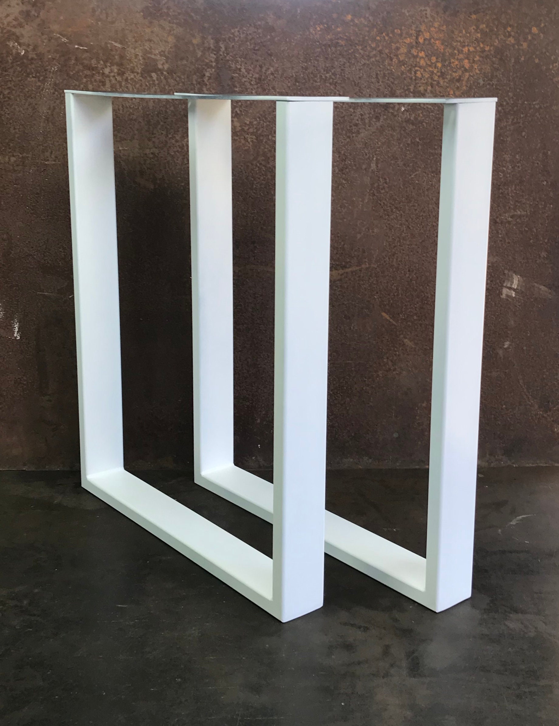 Metal Table Legs, 3x1 U Flat White (set of 2) - Etsy