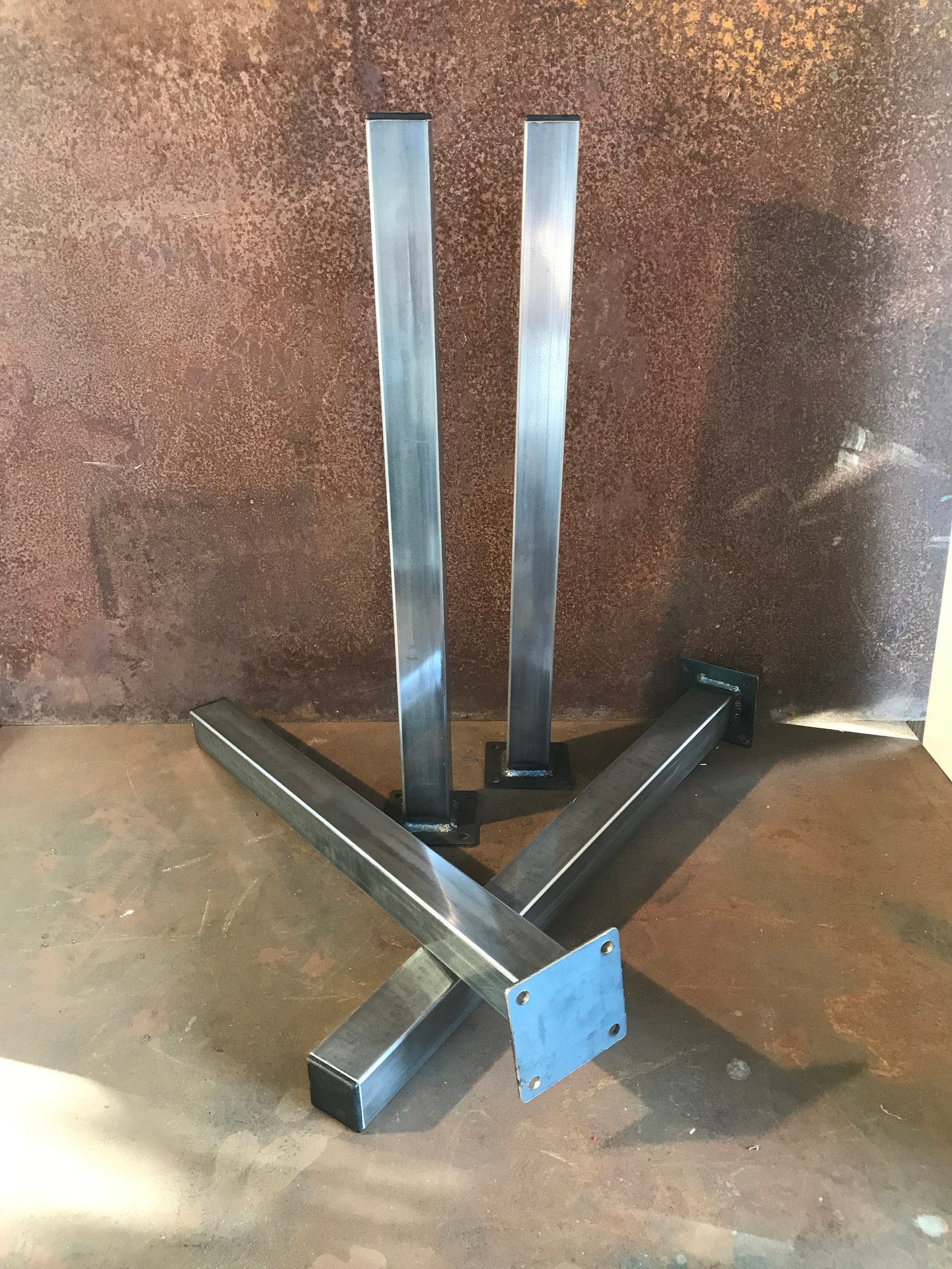 Metal Table Legs 2x2 Single Post Raw set of 4 - Etsy