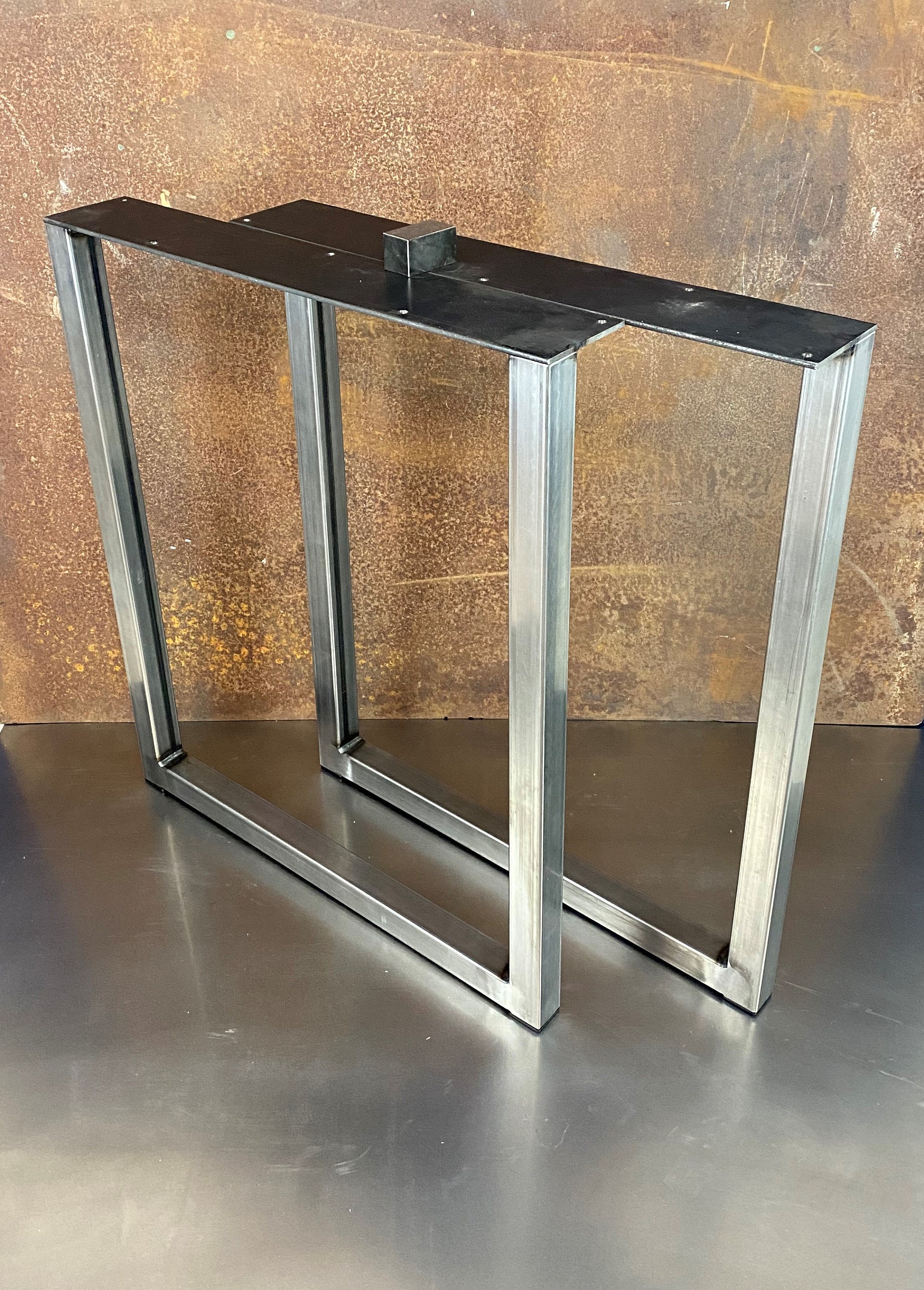 Metal Table Legs 1.5x1.5 U Raw set of 2 | Etsy