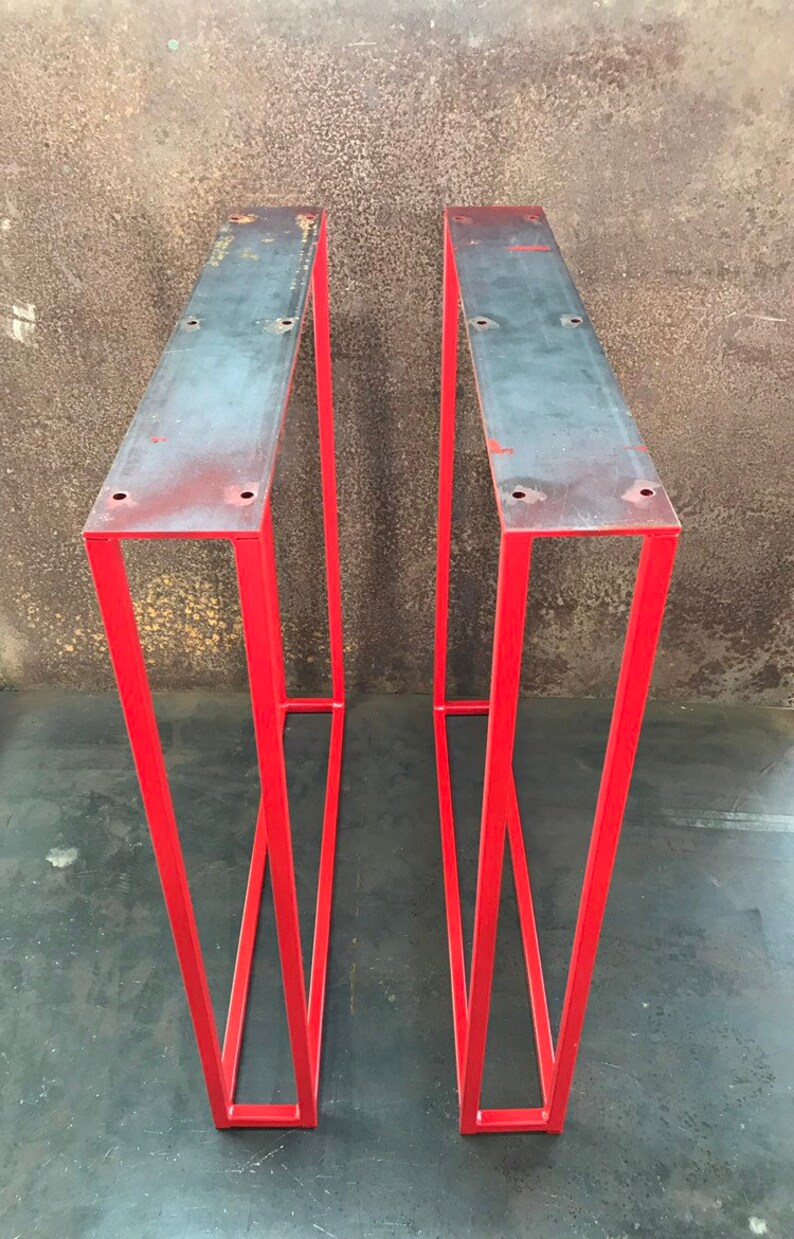 Metal Table Legs 5/8 U Red set of 2 - Etsy