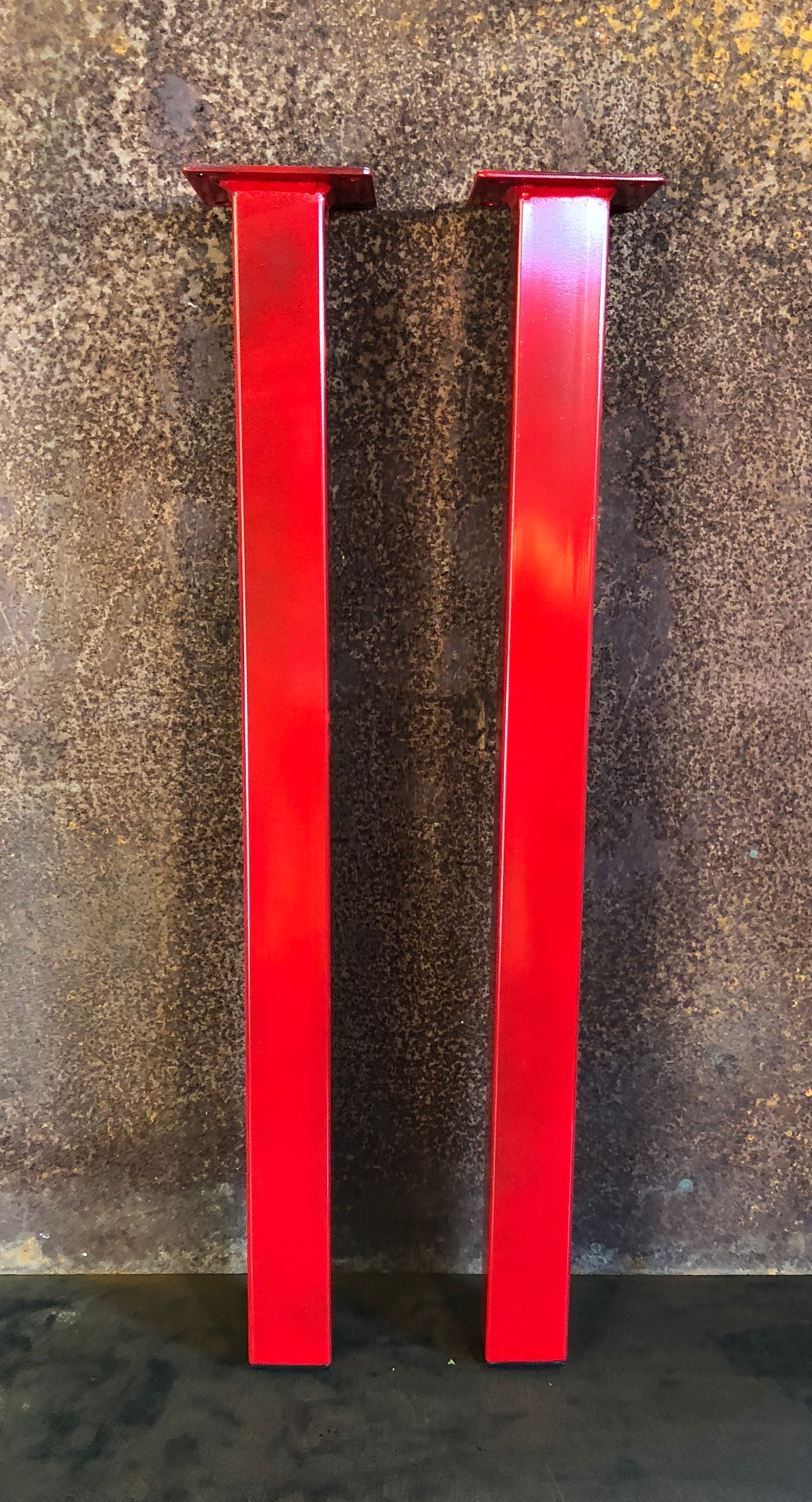 Metal Table Legs, 2x2 Single Post, Red (set of 4) - Etsy