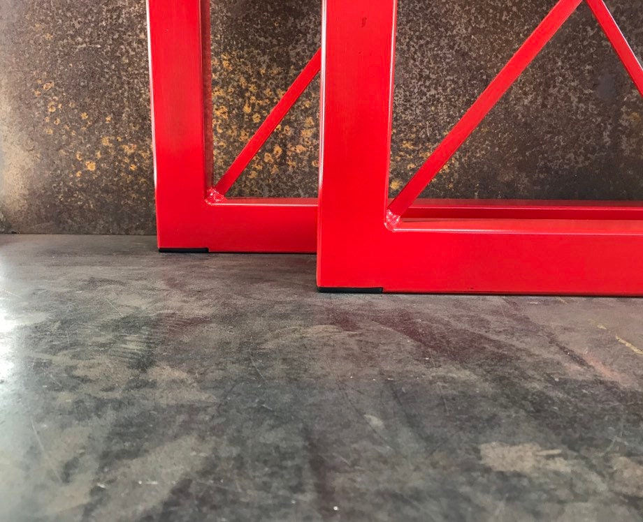 Metal Table Legs, 2x2 U W/ X Red (set of 2) - Etsy