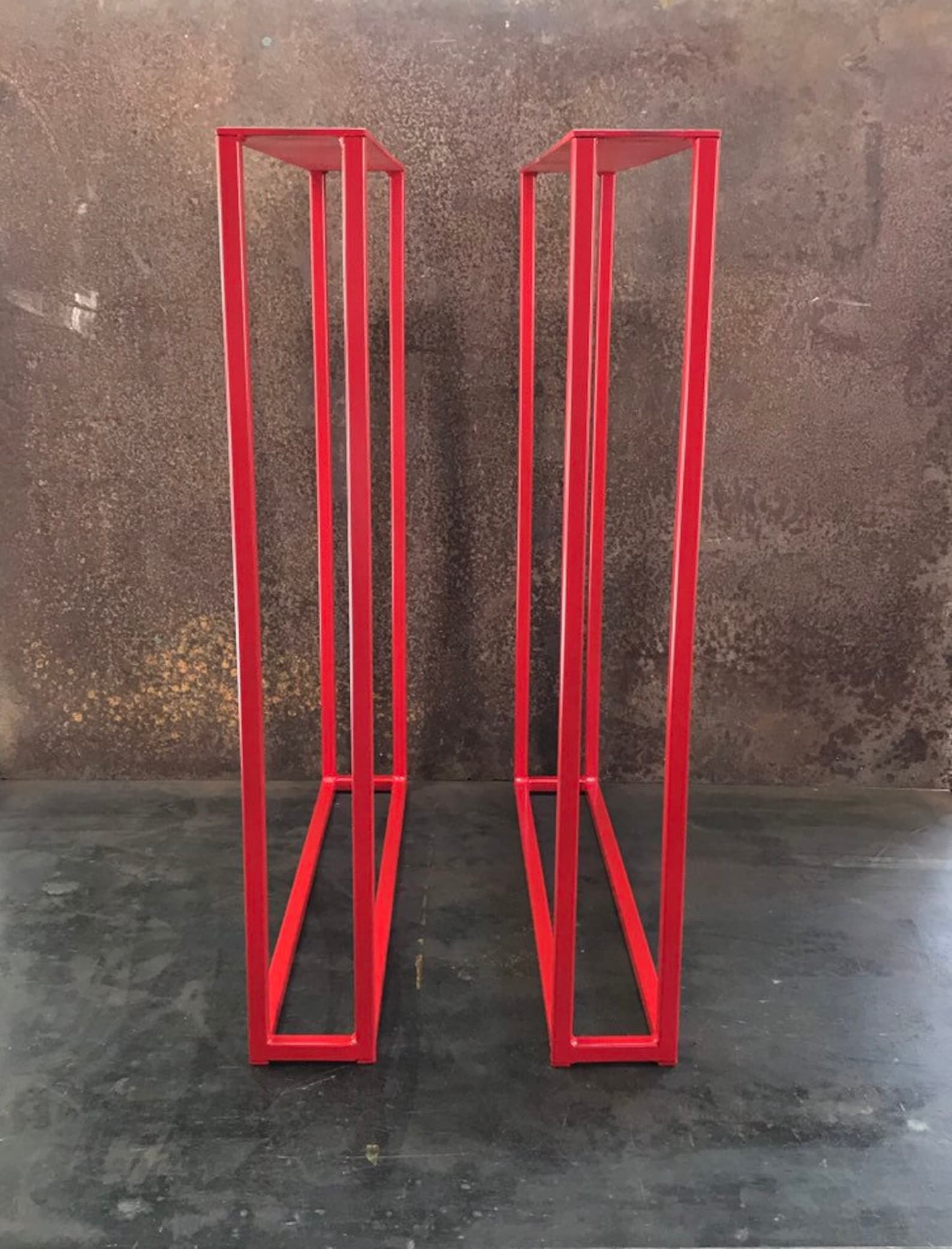 Metal Table Legs 5/8 U Red set of 2 - Etsy