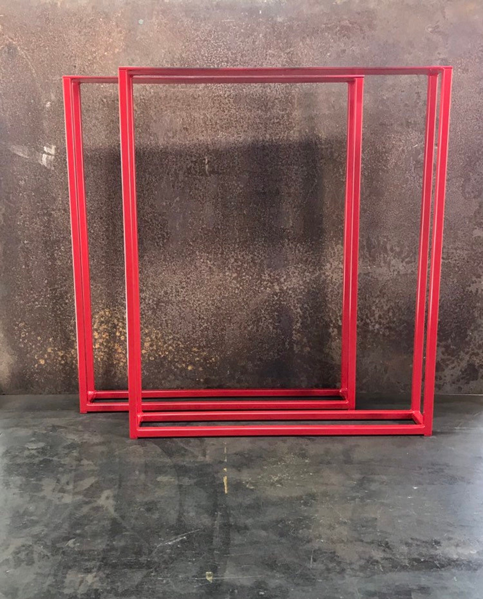 Metal Table Legs 5/8 U Red set of 2 - Etsy