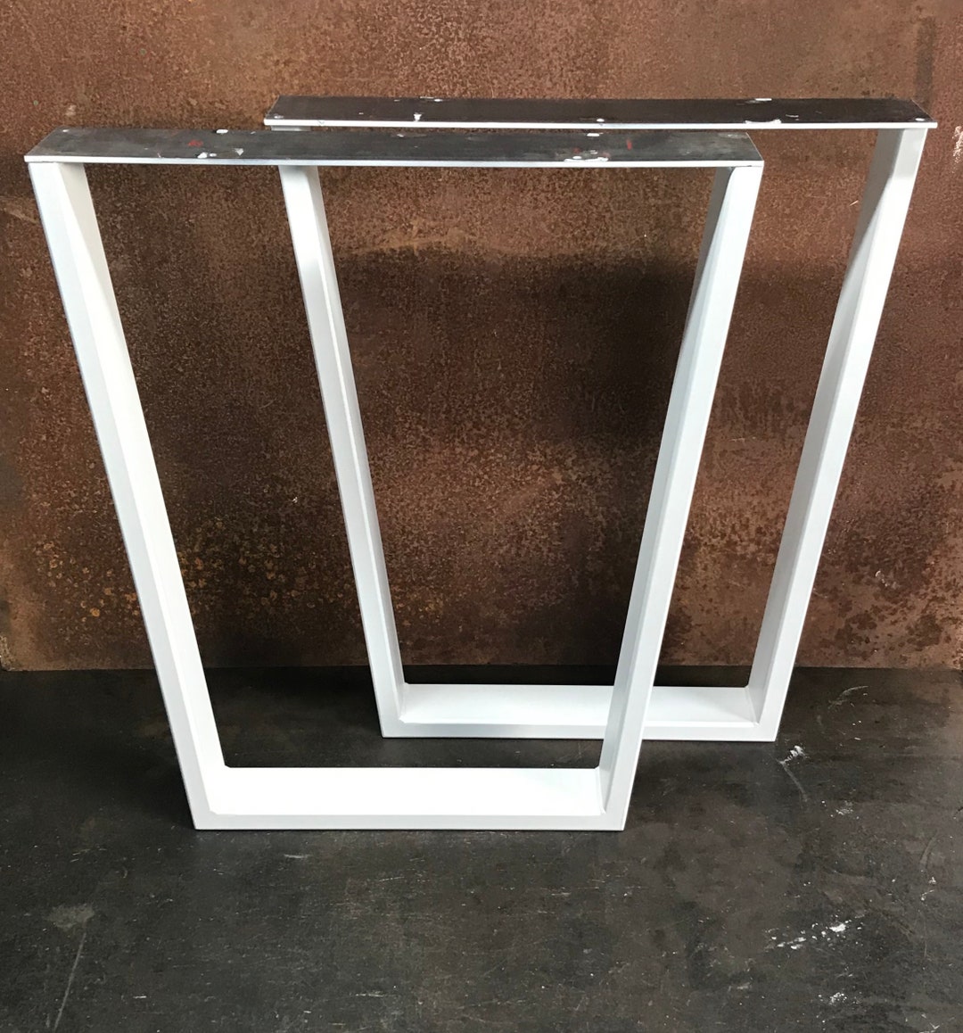 Metal Table Legs, 3x1 Taper Flat White (set of 2) - Etsy