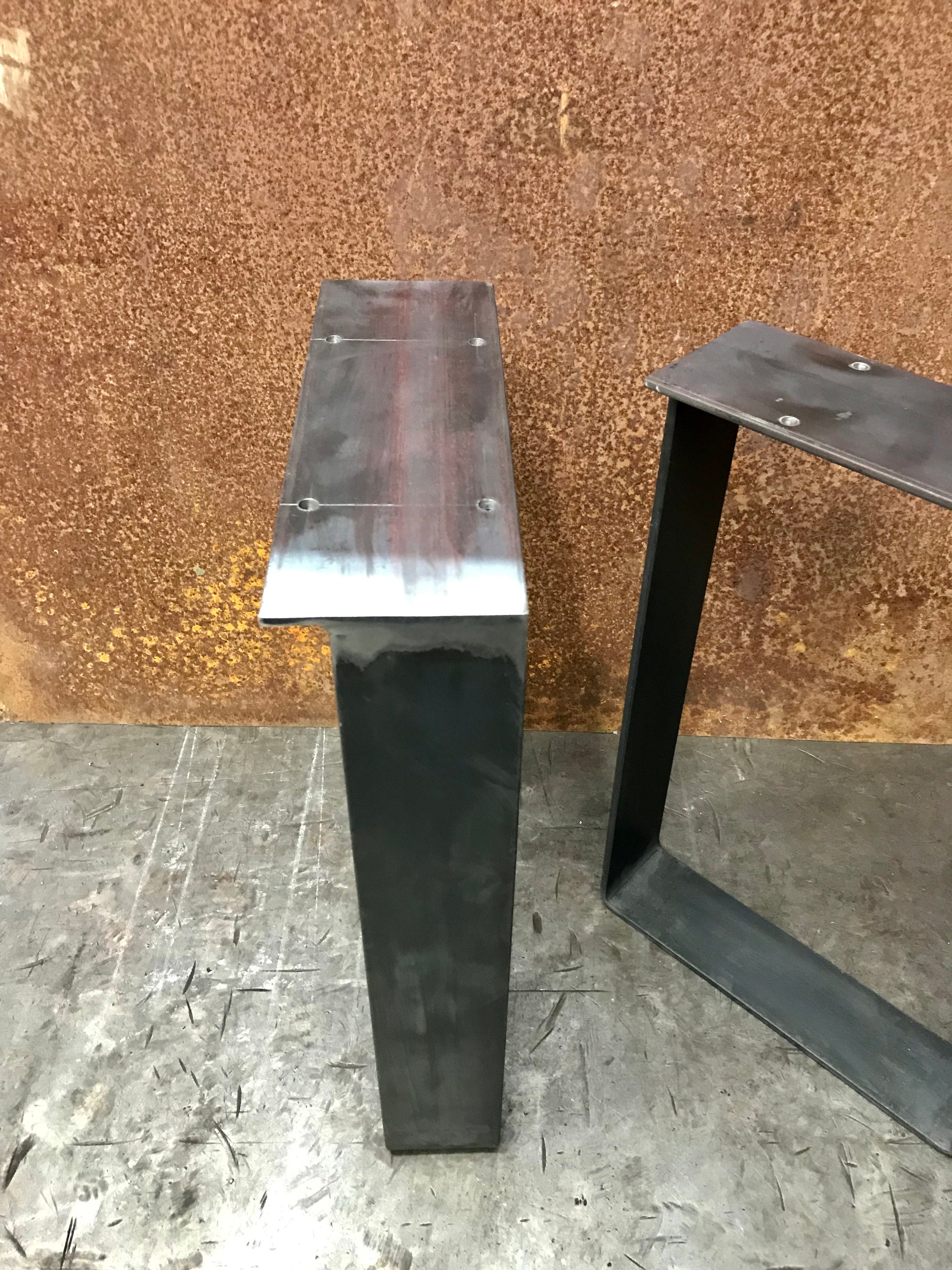 Metal Table Legs, 3x1/4 U Raw (set of 2) - Etsy