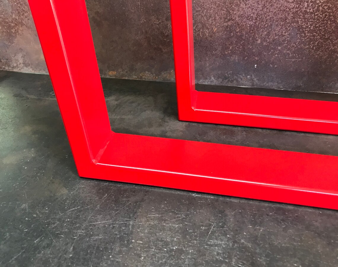 Metal Table Legs 3x1 Taper Red set of 2 - Etsy