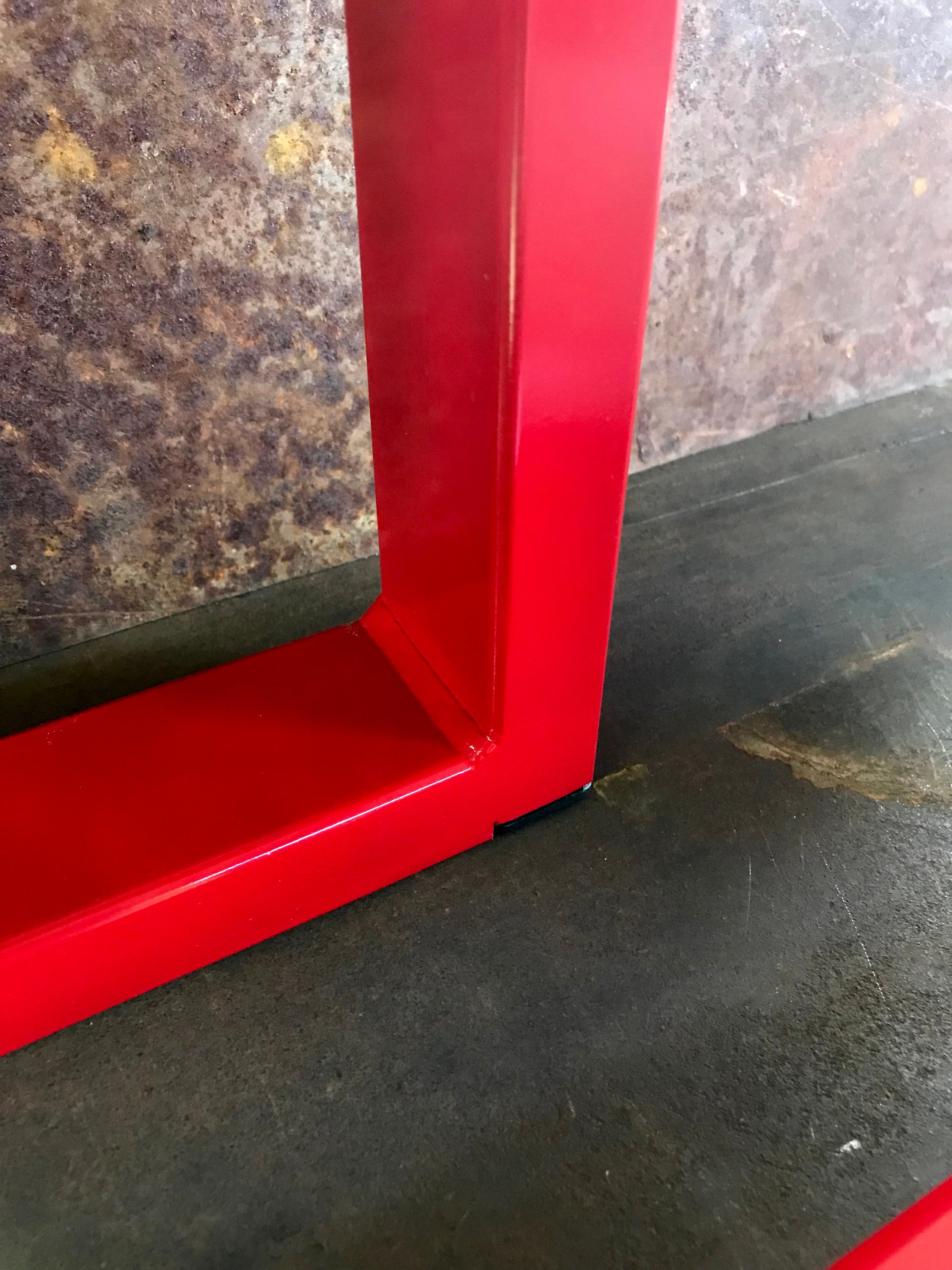 Metal Table Legs 2x1 U Red set of 2 | Etsy