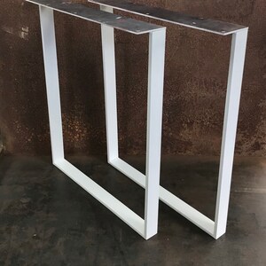 Metal Table Legs, 2x1/2 U Flat White (set of 2) - Etsy
