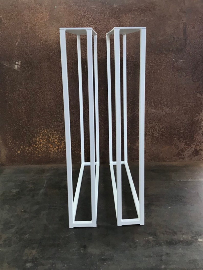 Metal Table Legs 5/8 U Flat White set of 2 | Etsy