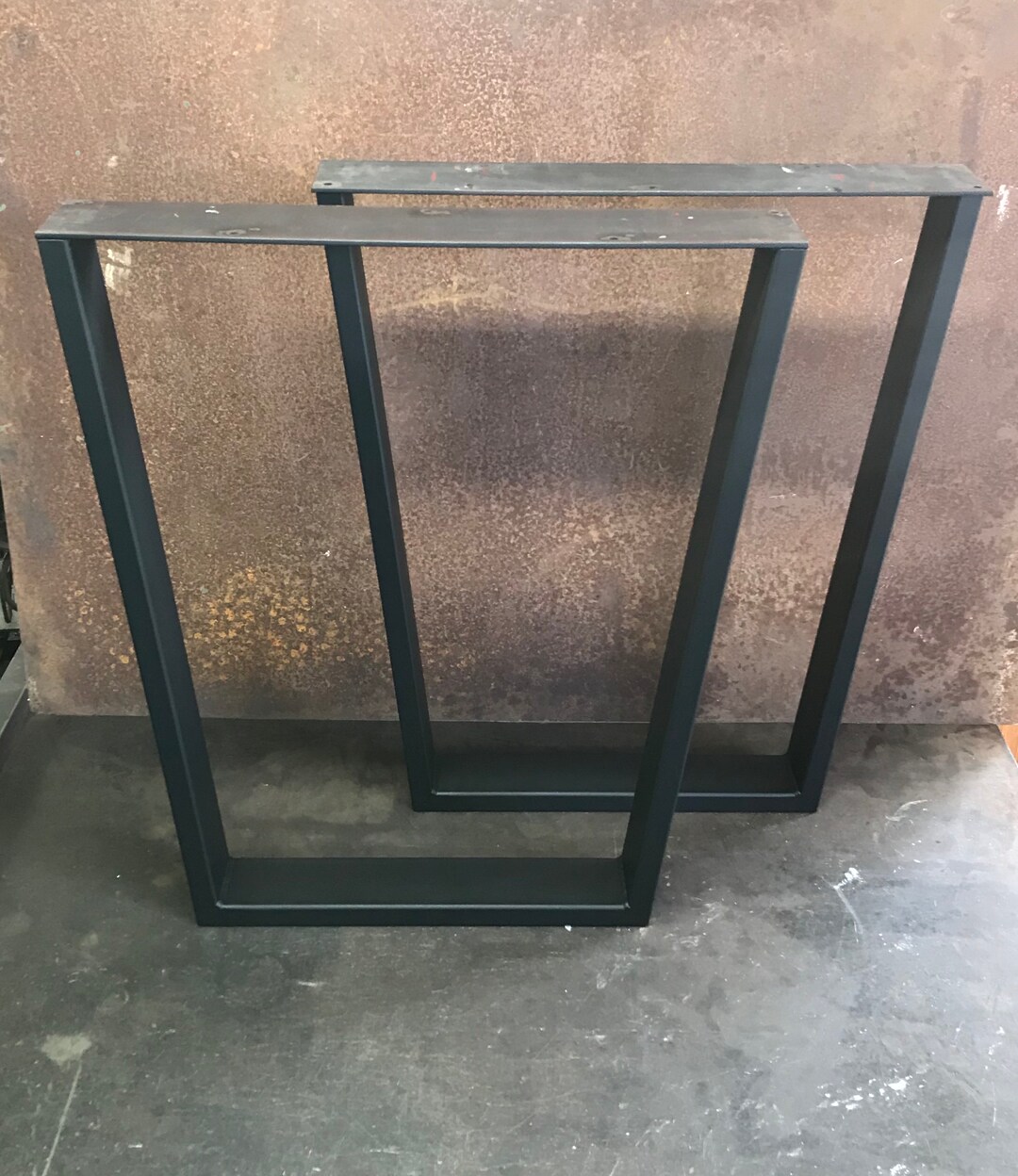 Metal Table Legs, 3x1 Taper Flat Black (set of 2) - Etsy