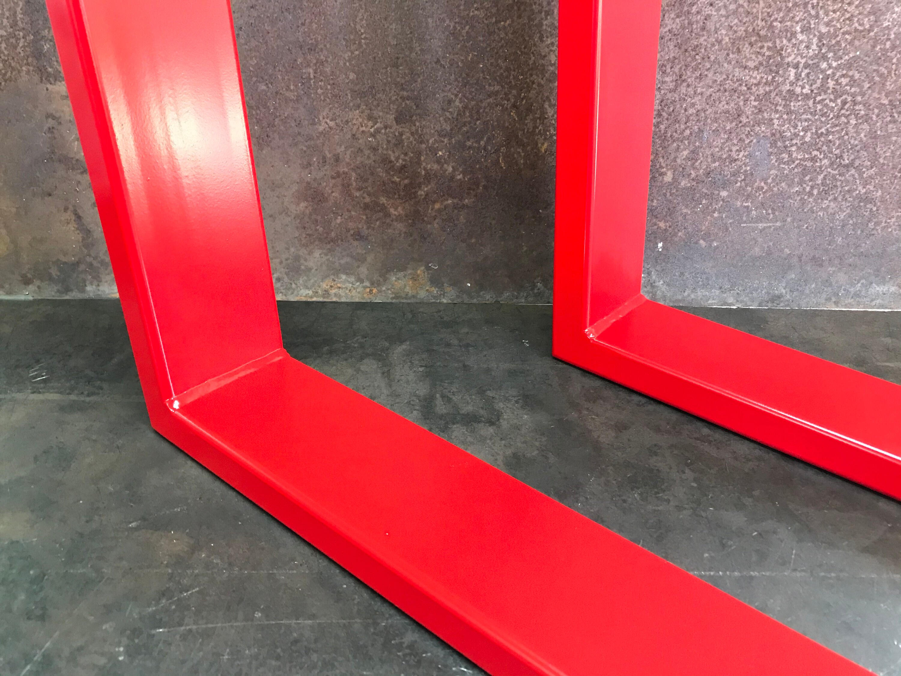 Metal Table Legs 3x1 Taper Red set of 2 - Etsy