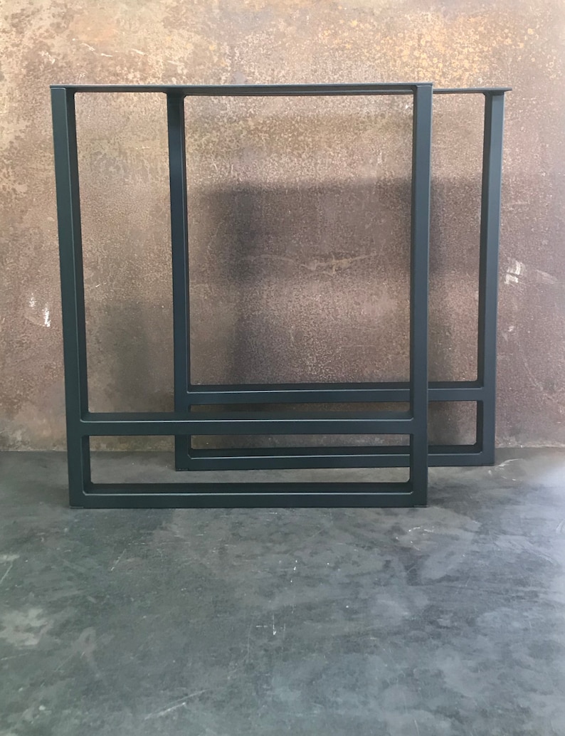 Metal Table Legs, 2x1 Double U Flat Black (set of 2) - Etsy